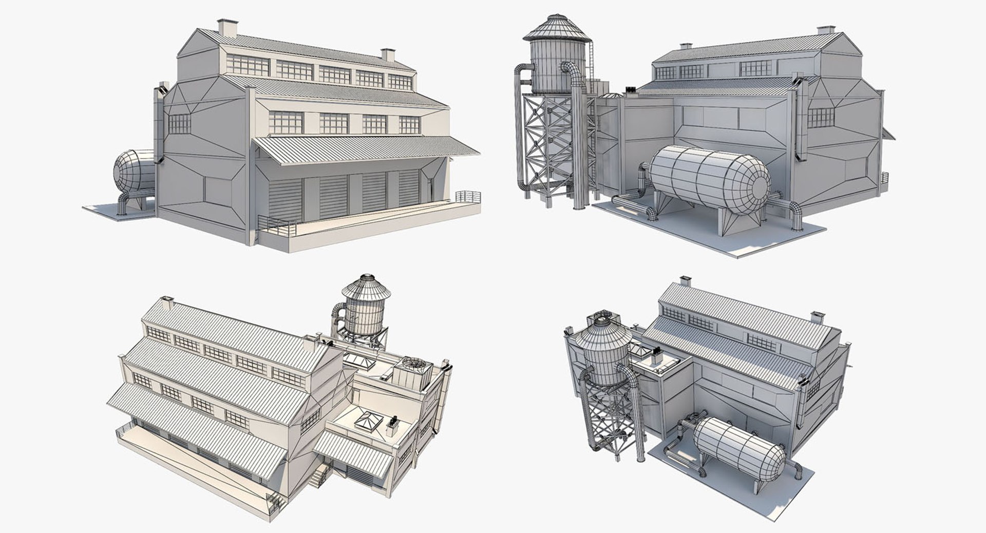 Factory Building 3D Model - TurboSquid 1254909