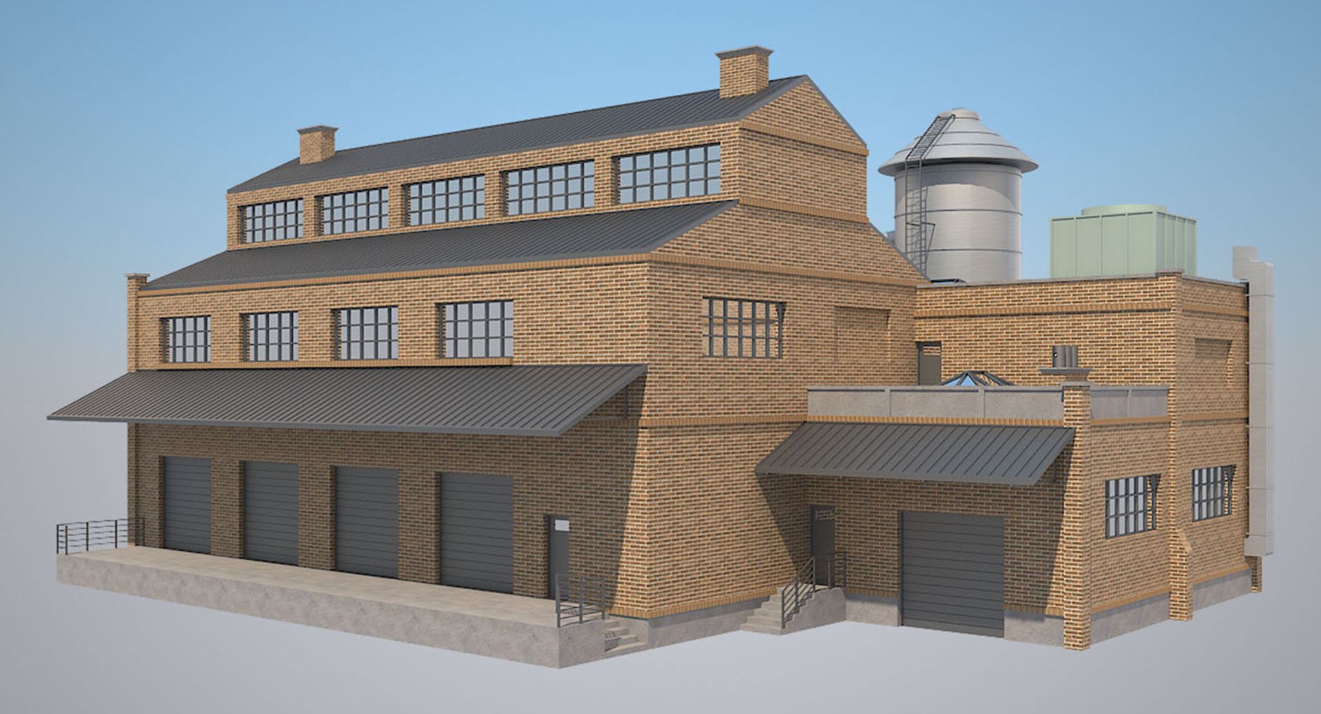 Factory Building 3D Model - TurboSquid 1254909