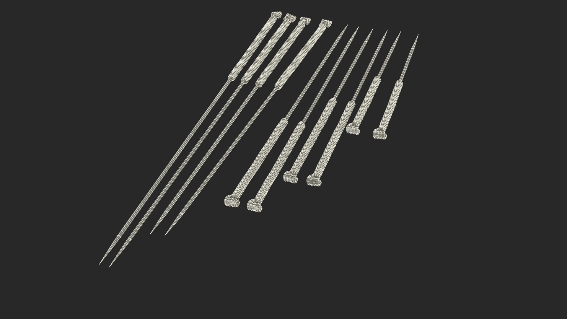 3D Acupuncture Needles Set Silver - TurboSquid 2217486