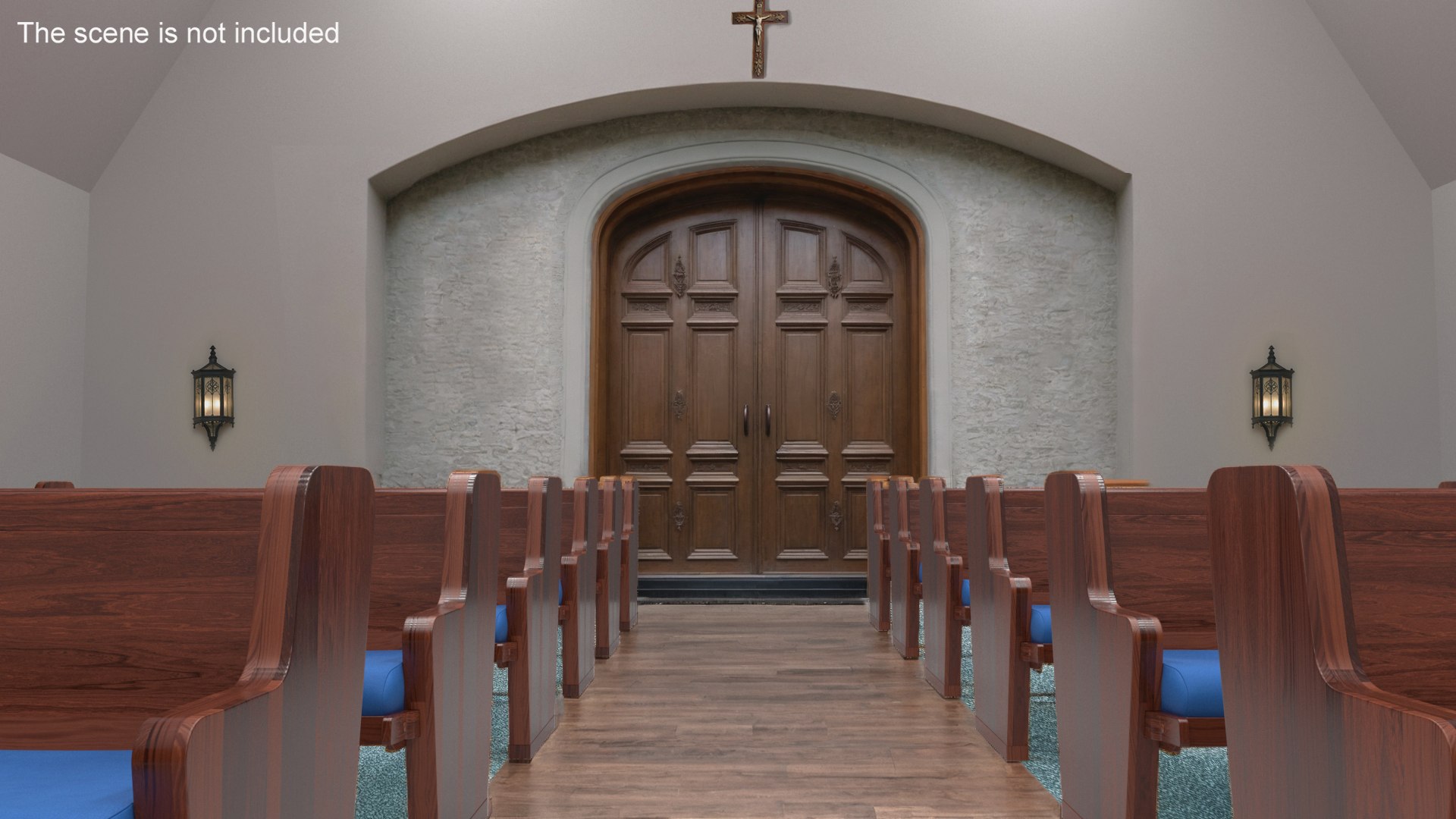 Upholstered Church Pew Bench Blue 3D Model - TurboSquid 2284528