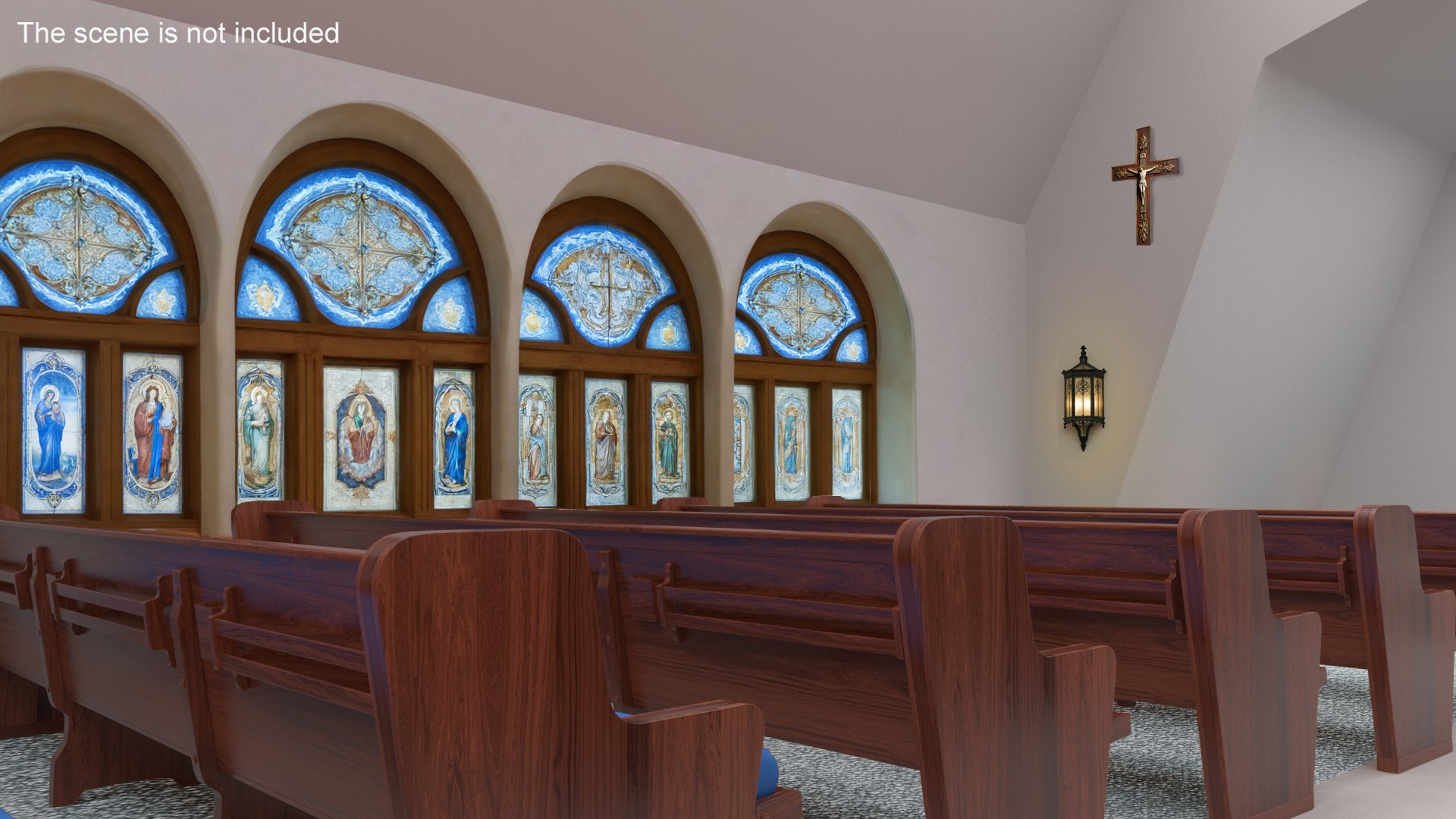 Upholstered Church Pew Bench Blue 3D Model - TurboSquid 2284528
