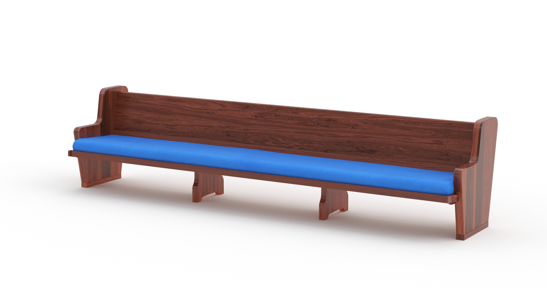 Upholstered Church Pew Bench Blue 3D Model - TurboSquid 2284528
