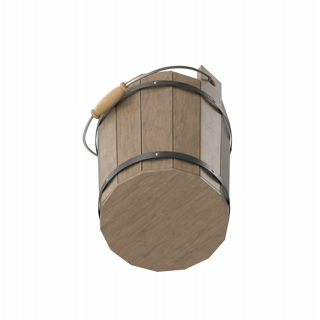 3D Model Wood Bucket - TurboSquid 2199725