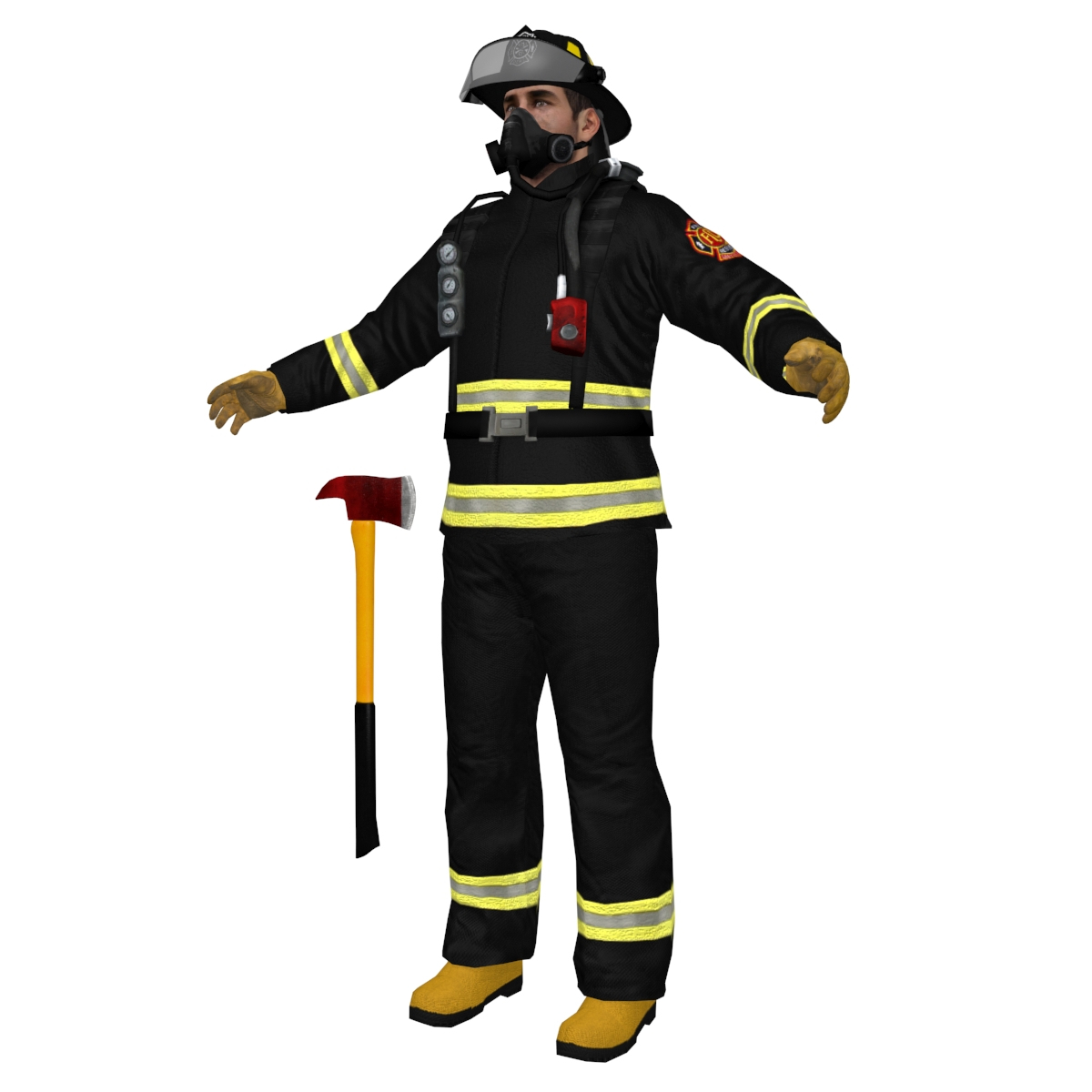 fireman ready 3d max