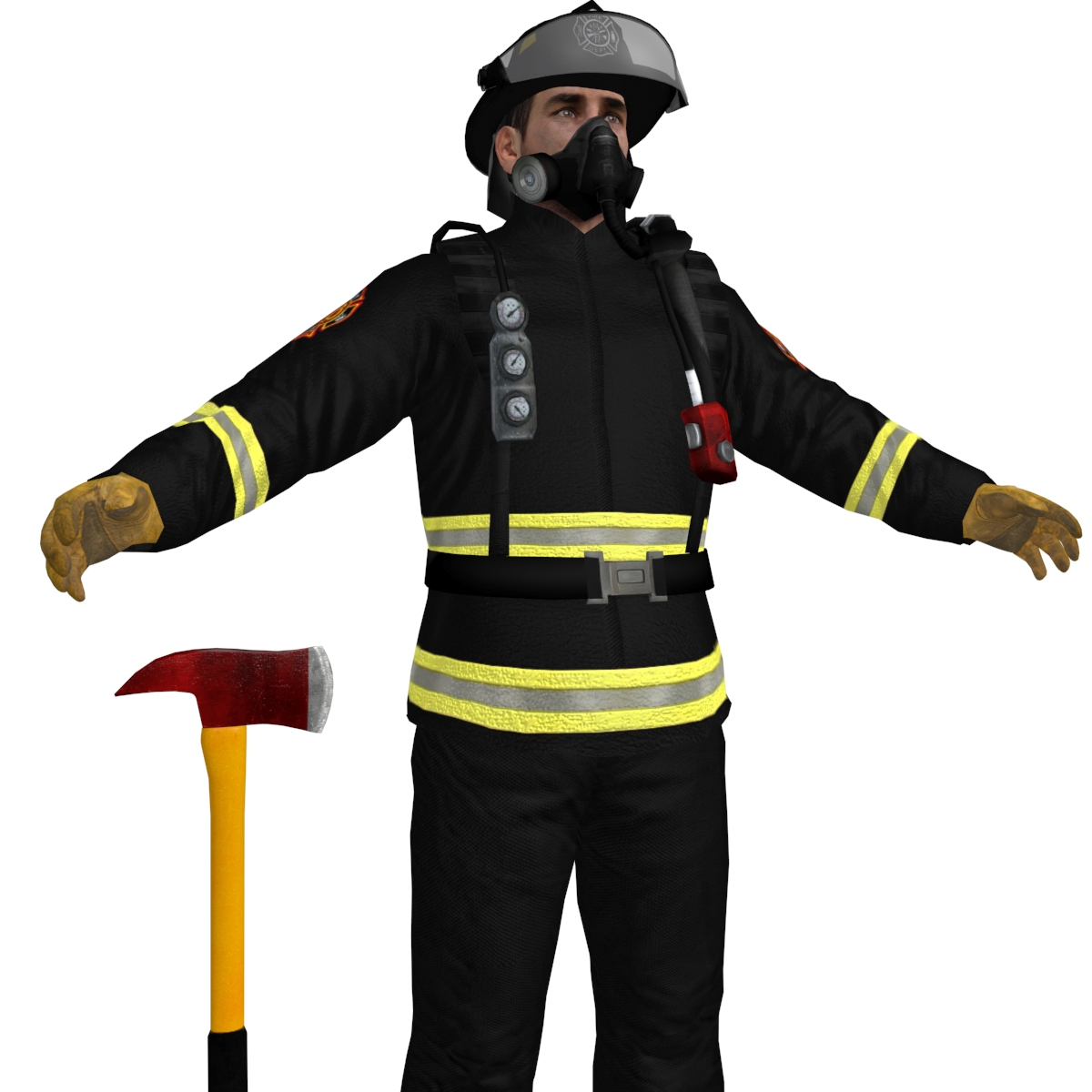 fireman ready 3d max