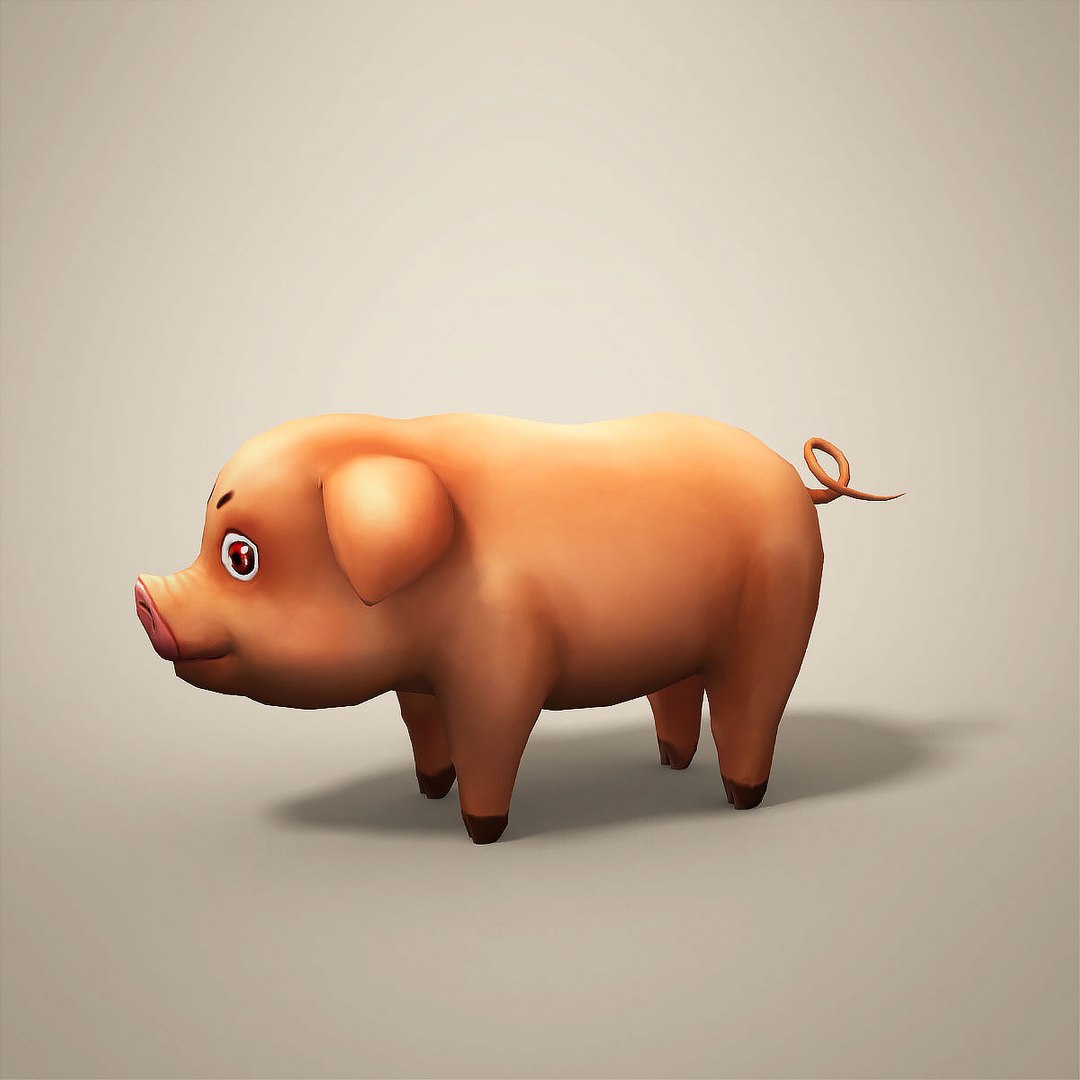 Cartoon Pig 3D Model - TurboSquid 1238326
