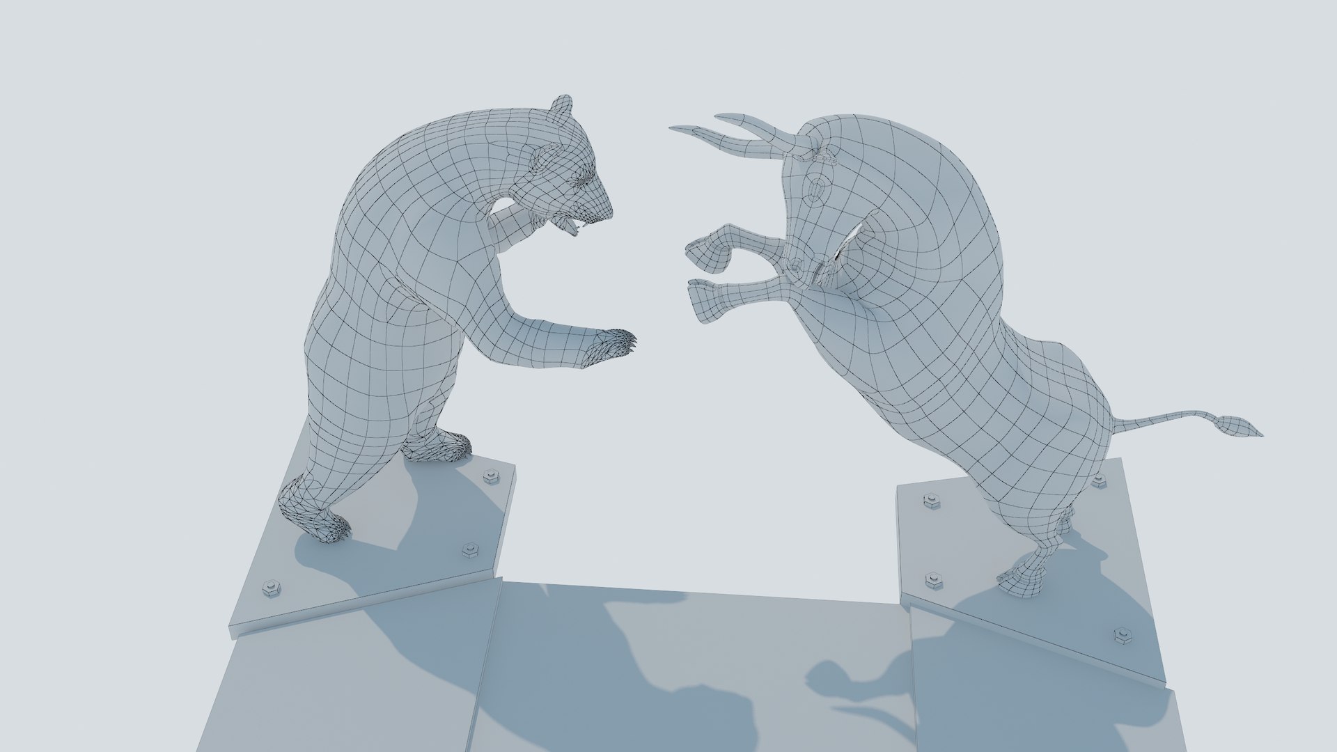 3D Bull Bear Statue Model - TurboSquid 1384673