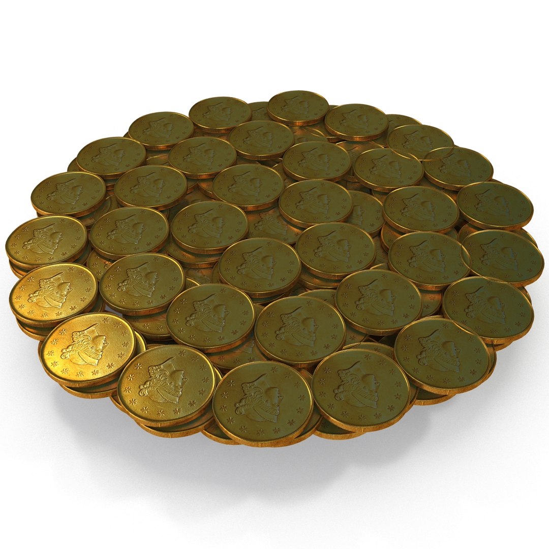 3d Gold Coins 2 Model