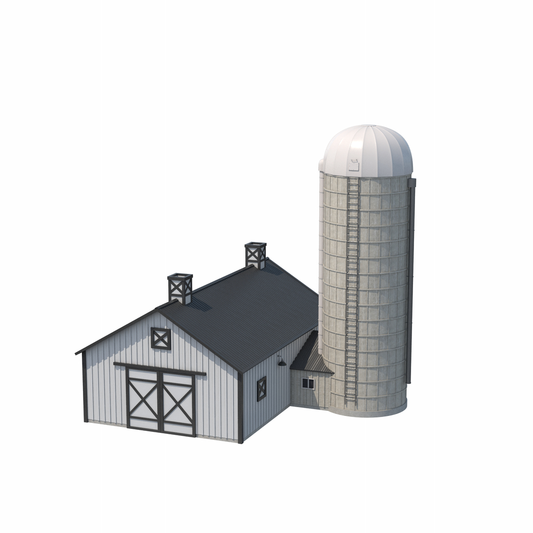 Farm Barn And Silo - TurboSquid 2292046