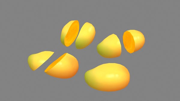 3D Cartoon mango and slice - TurboSquid 1932524