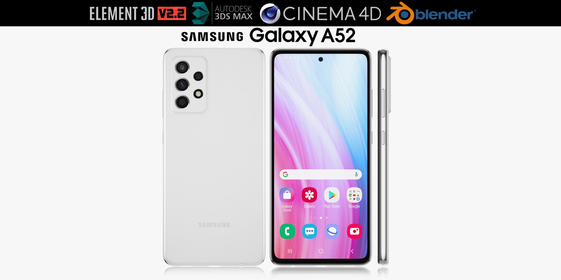 Samsung Galaxy A52 3D Model - TurboSquid 1694270