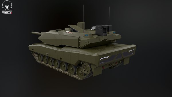 modelo 3d Tanque de batalla principal alemán KF-51 Panther Verde ...