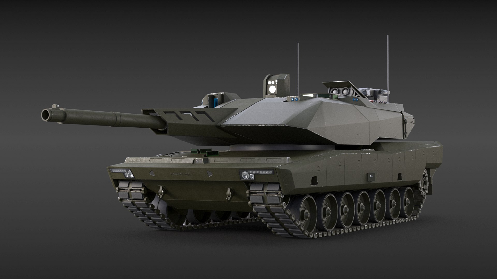 3D KF-51 Panther German Main Battle Tank Green - TurboSquid 2123298