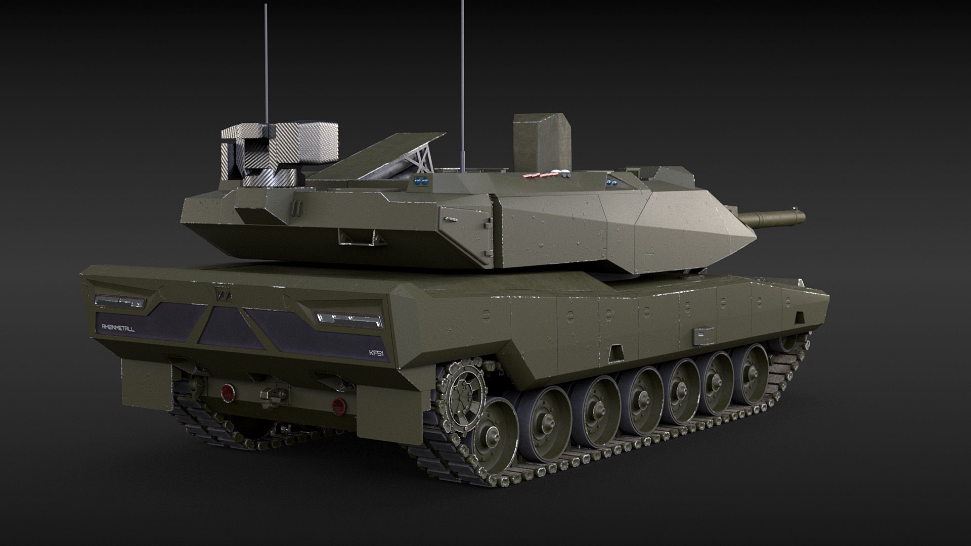 3D KF-51 Panther German Main Battle Tank Green - TurboSquid 2123298