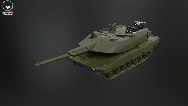 modelo 3d Tanque de batalla principal alemán KF-51 Panther Verde ...