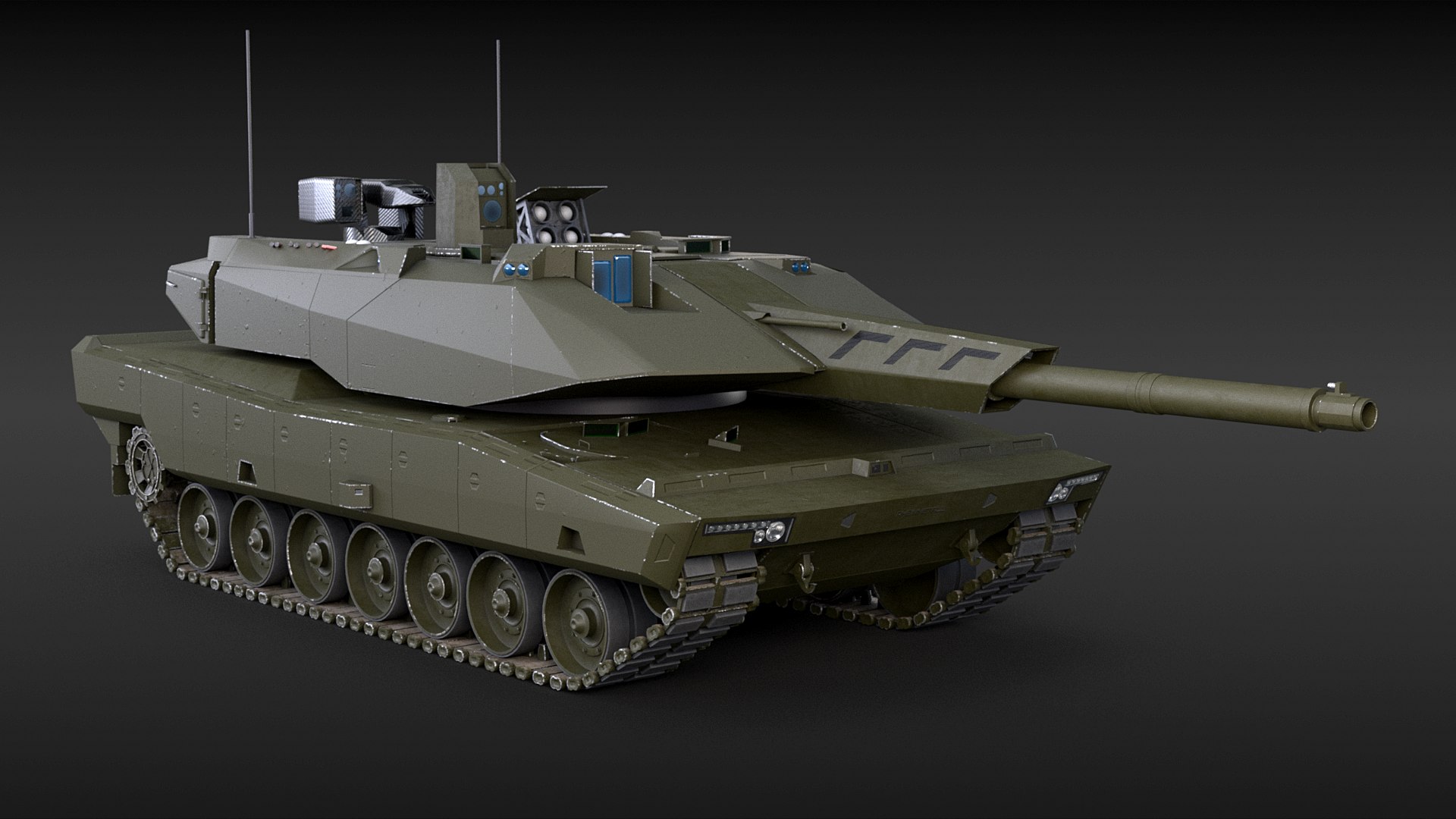 3D KF-51 Panther German Main Battle Tank Green - TurboSquid 2123298