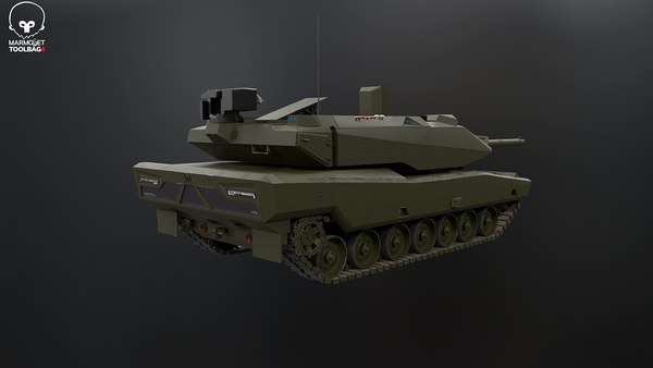 modelo 3d Tanque de batalla principal alemán KF-51 Panther Verde ...