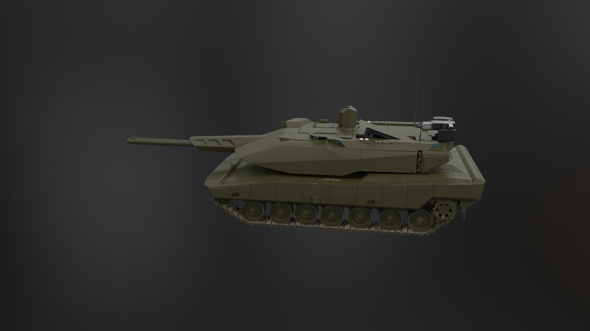 3D KF-51 Panther German Main Battle Tank Green - TurboSquid 2123298