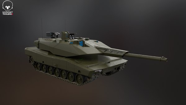 modelo 3d Tanque de batalla principal alemán KF-51 Panther Verde ...