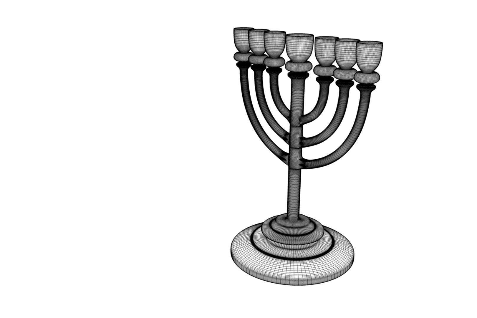 golden lampstand - menorah 3d model