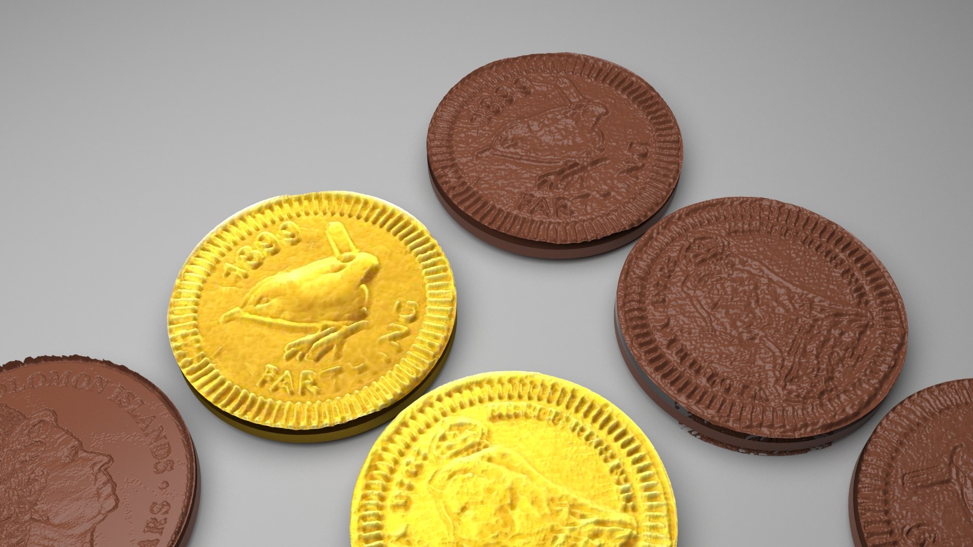 3D Model Chocolate Coins - TurboSquid 1821137