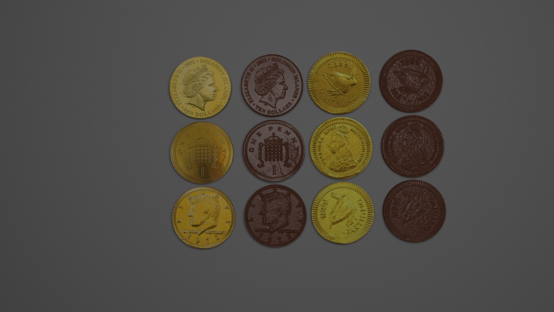 3D Model Chocolate Coins - TurboSquid 1821137