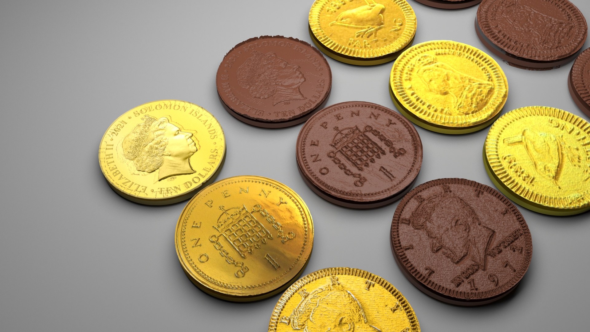 3D Model Chocolate Coins - TurboSquid 1821137