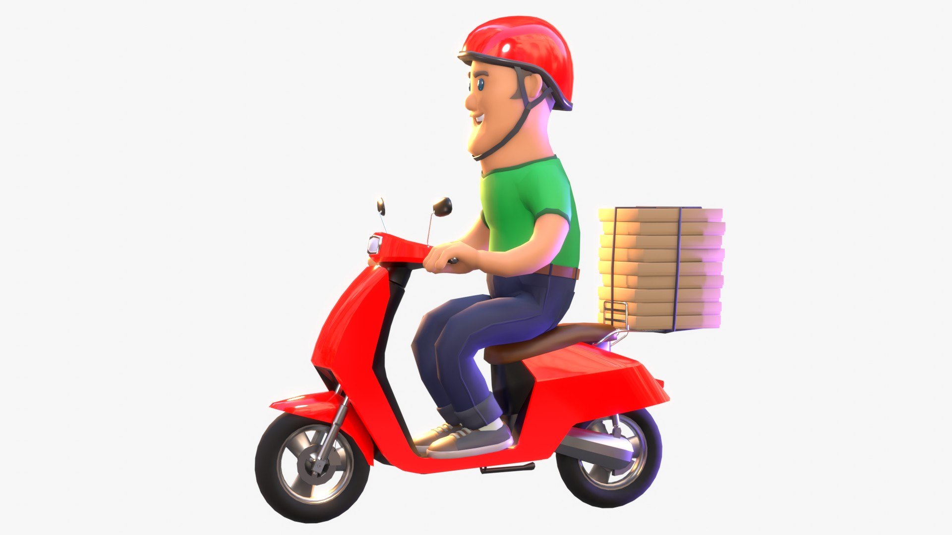 3D Model Delivery Guy - Stylized Low Poly Rigged And Animated Character ...
