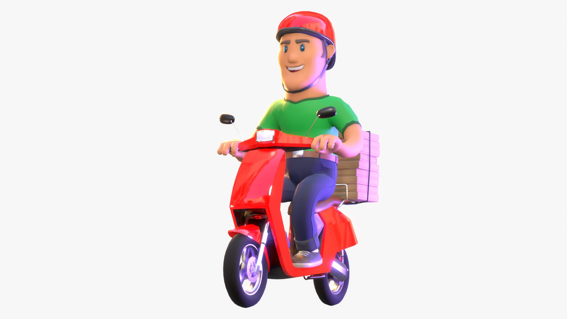 3D Model Delivery Guy - Stylized Low Poly Rigged And Animated Character ...