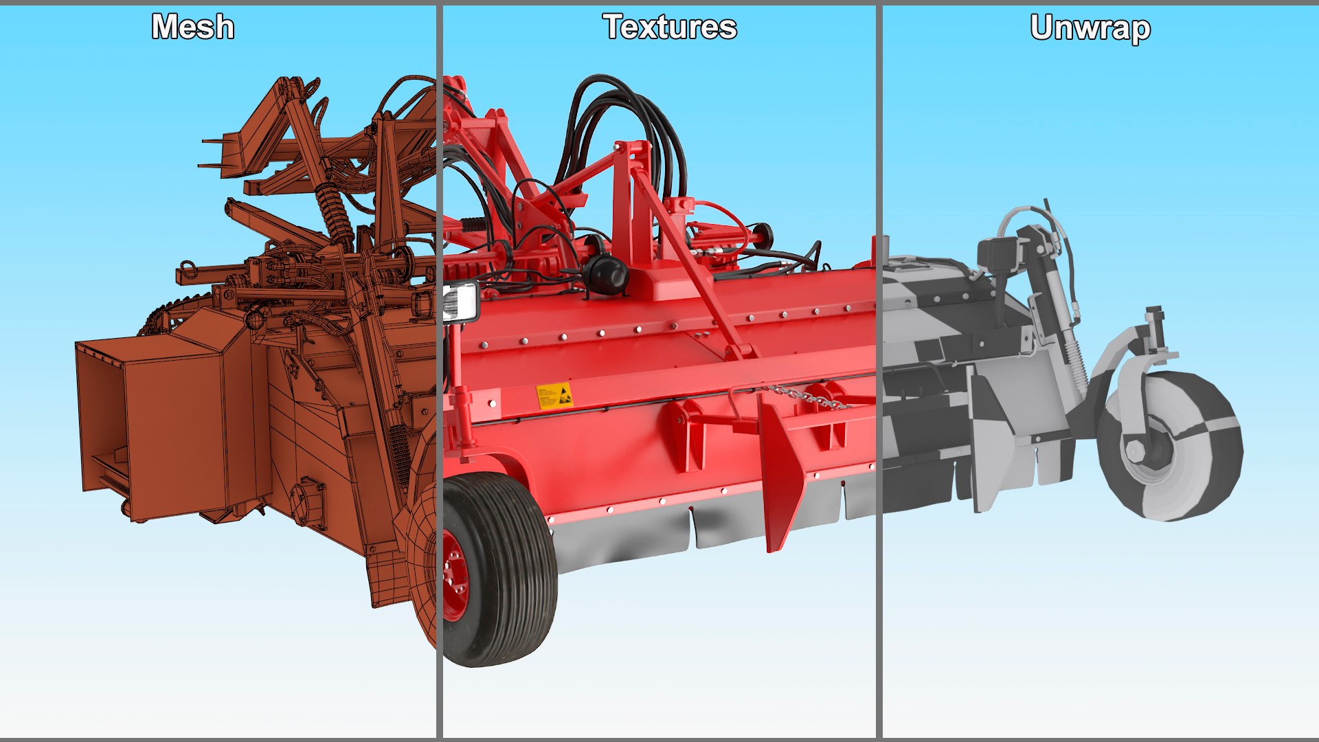 3D Model Sugar Beet Harvester Tool Details Red Rigged - TurboSquid 2302670