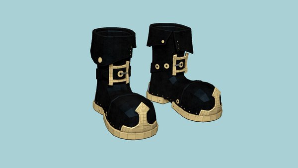 3D Medieval Boots A03 Black Gold - Fantasy Character Design ...