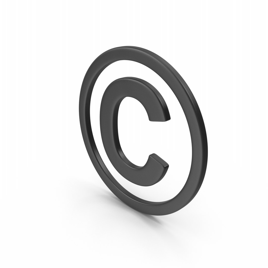 3D Copyright Symbol Black - TurboSquid 2314877