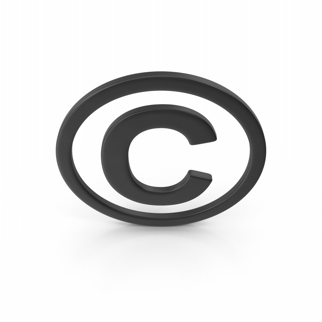 3D Copyright Symbol Black - TurboSquid 2314877