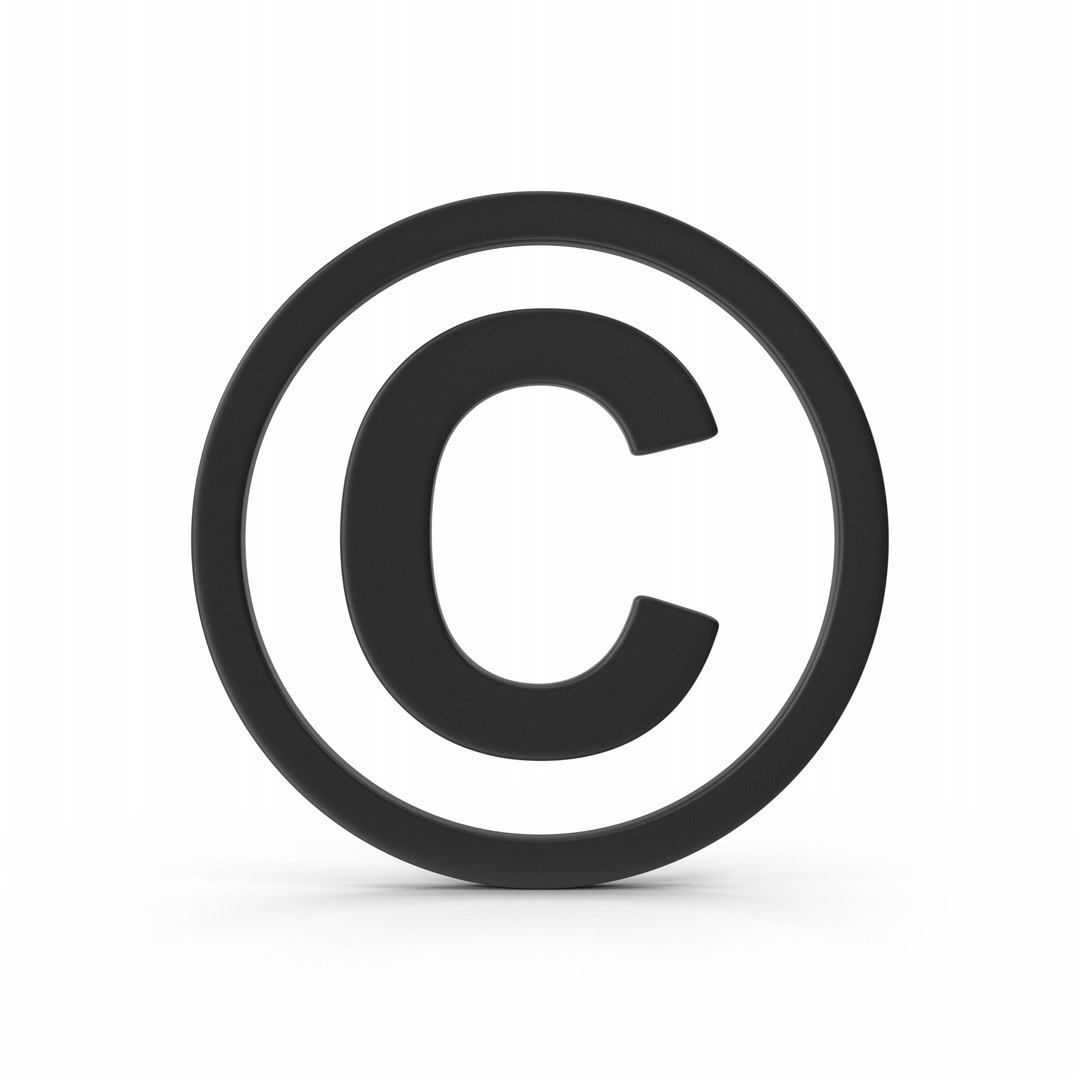 3D Copyright Symbol Black - TurboSquid 2314877