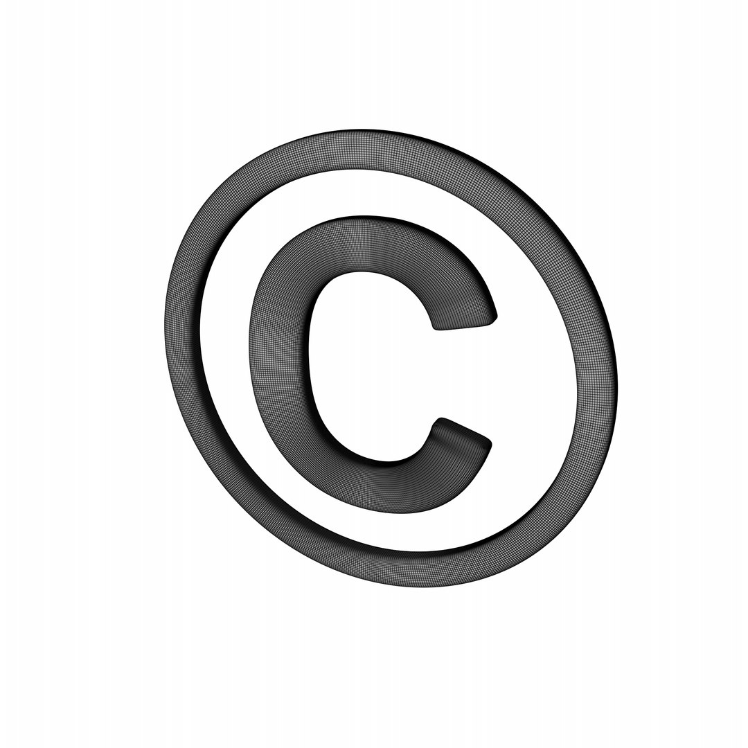 3D Copyright Symbol Black - TurboSquid 2314877