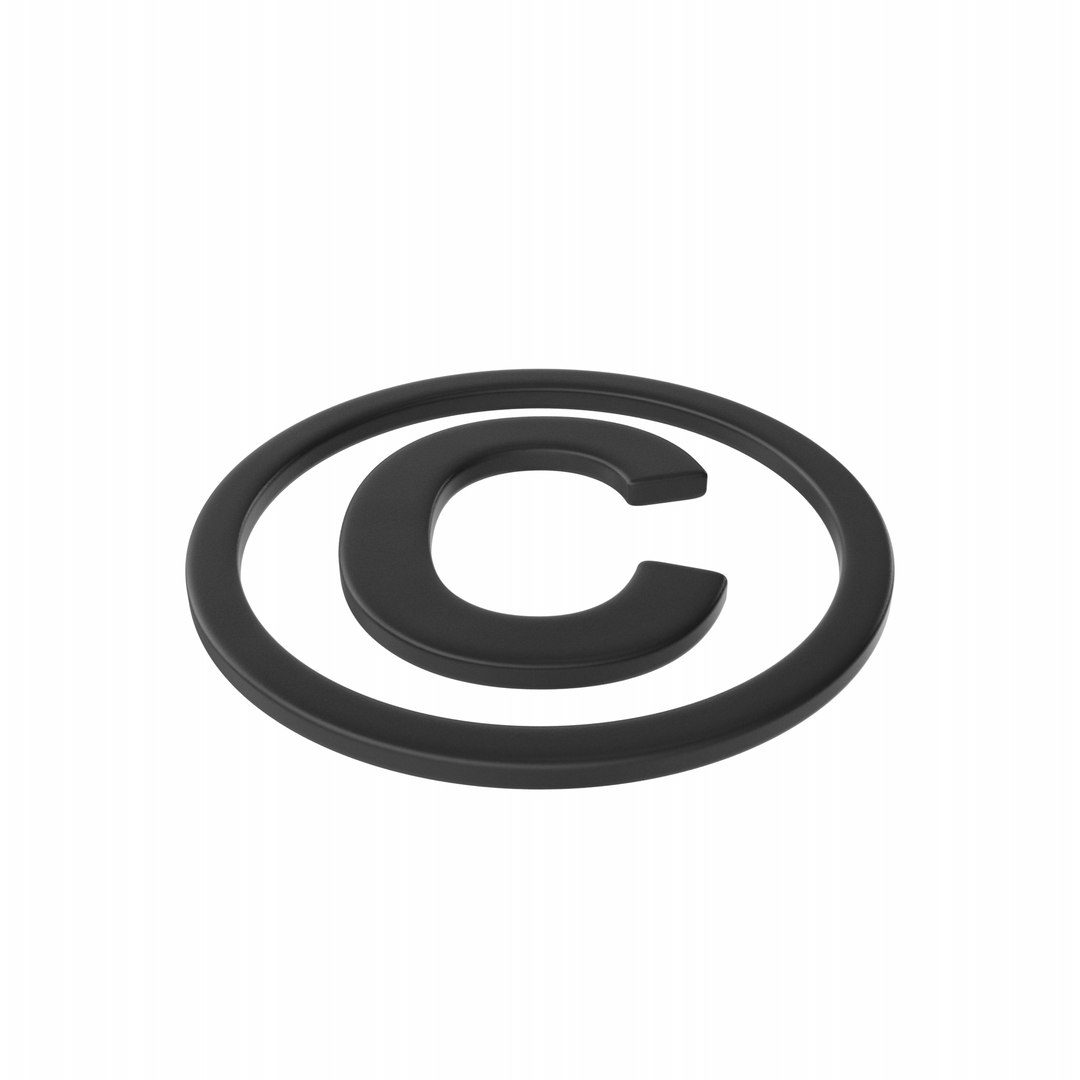 3D Copyright Symbol Black - TurboSquid 2314877