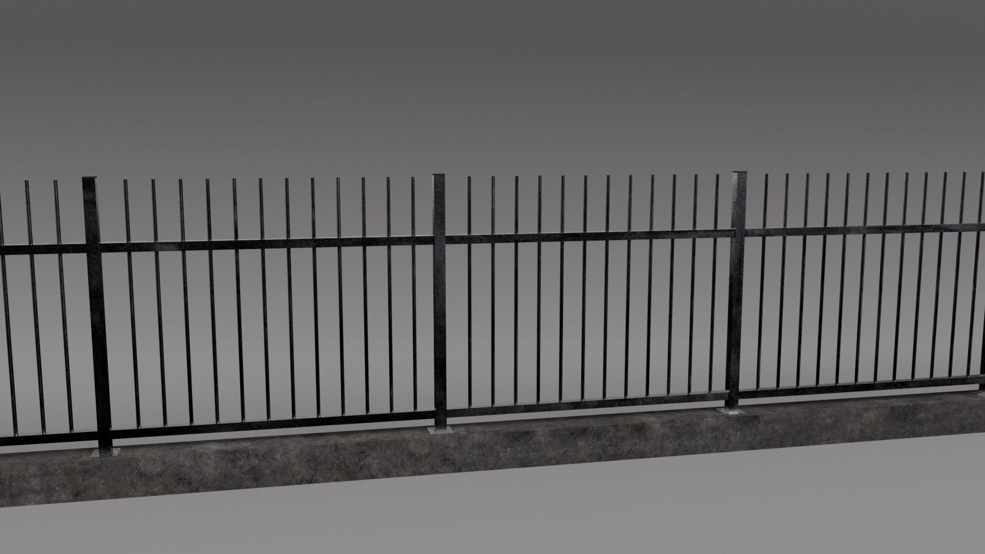 Low Poly Fence With 7 Different Textures In Used Iron Model ...
