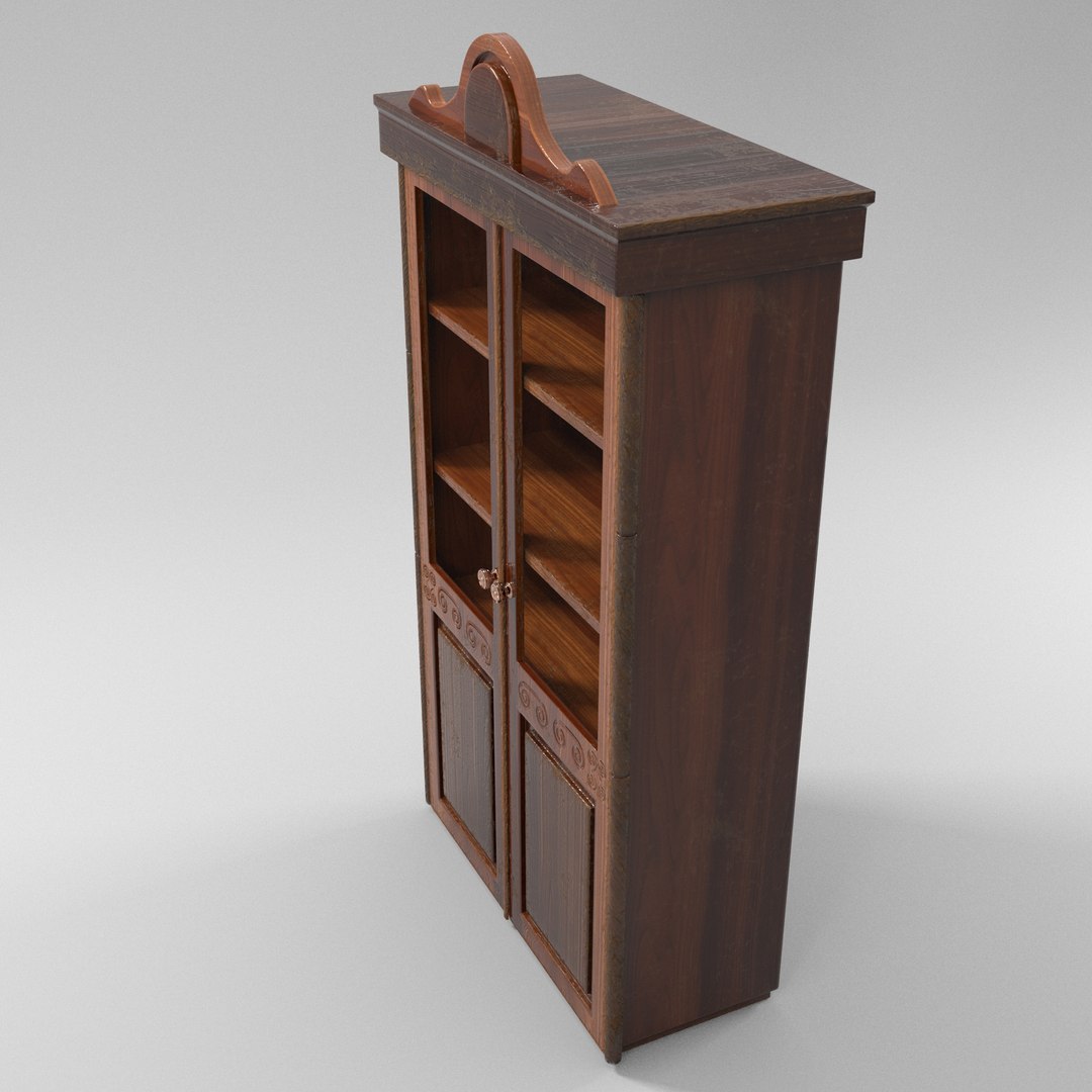 3D Wooden Cupboard Model - TurboSquid 1433305