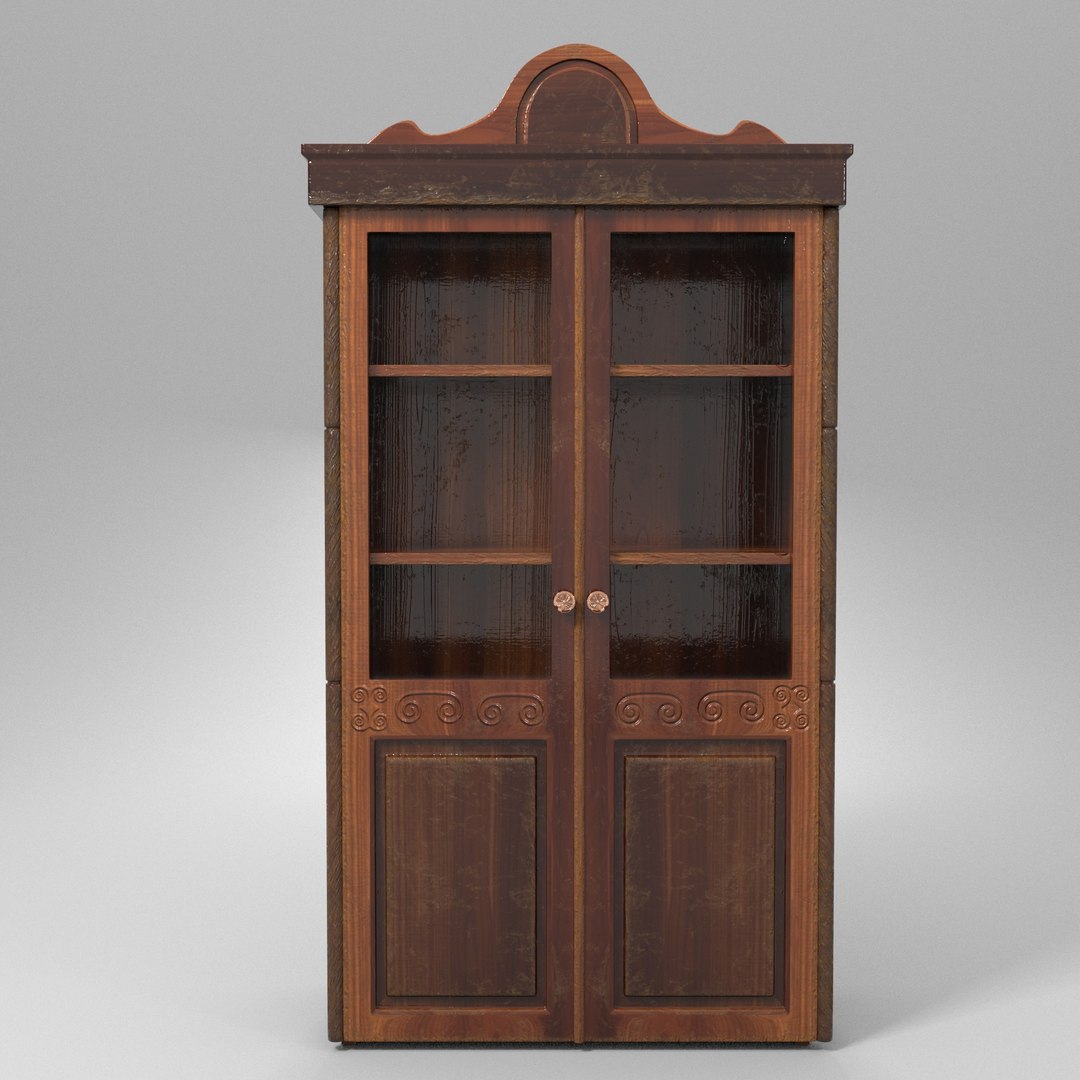 3D Wooden Cupboard Model - TurboSquid 1433305
