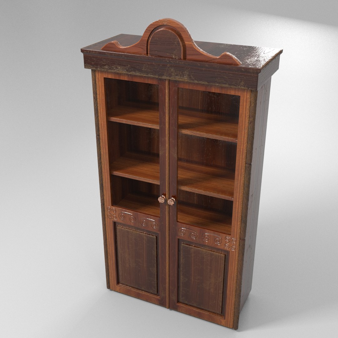 3D Wooden Cupboard Model - TurboSquid 1433305