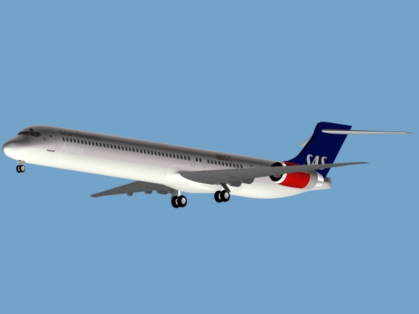 3d Md-90 Scandinavian Airlines Model