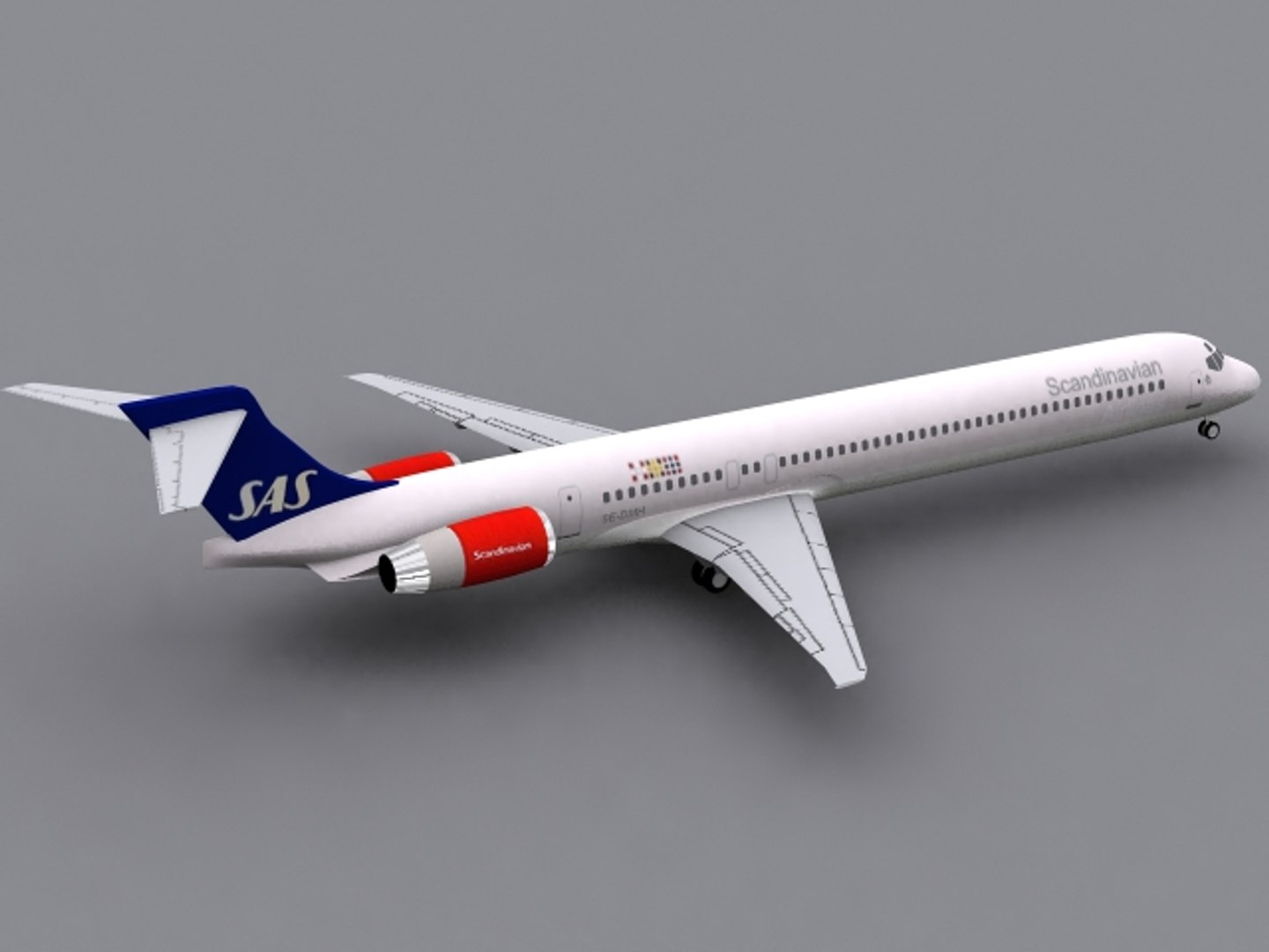 3d Md-90 Scandinavian Airlines Model