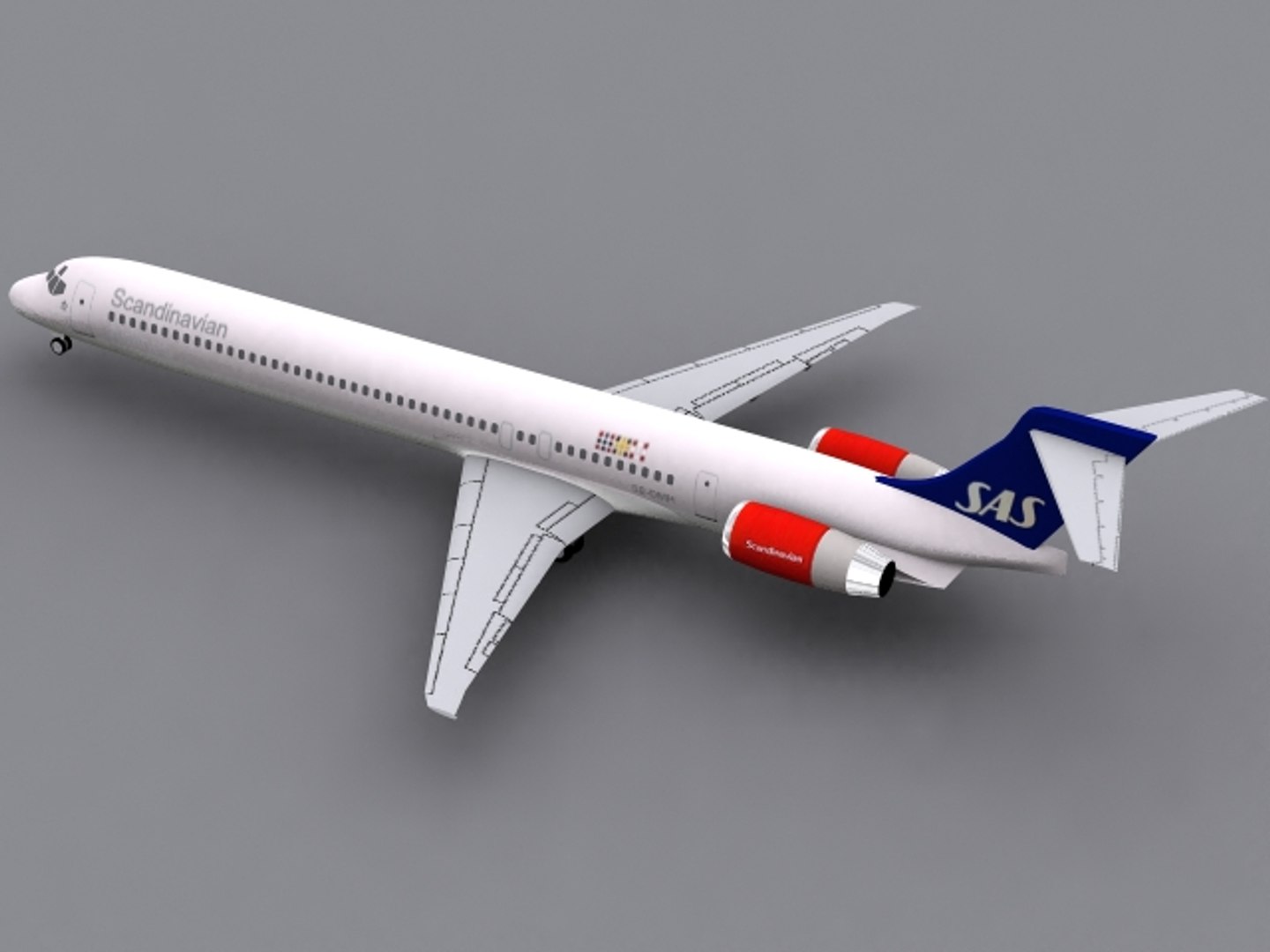 3d Md-90 Scandinavian Airlines Model