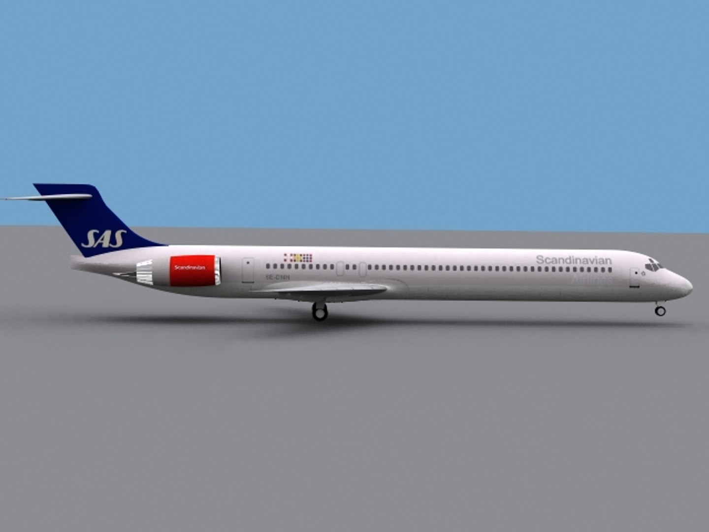 3d Md-90 Scandinavian Airlines Model