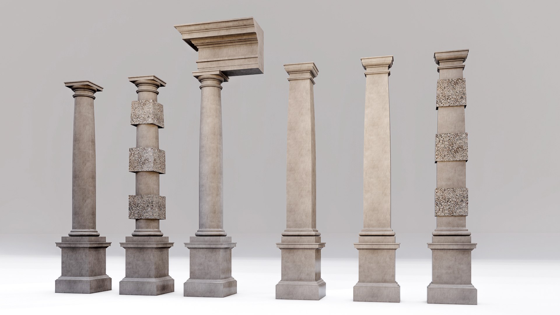 3D Tuscan Column Two Types Of Order On Vignola And Gibbs Plus Tuscan ...