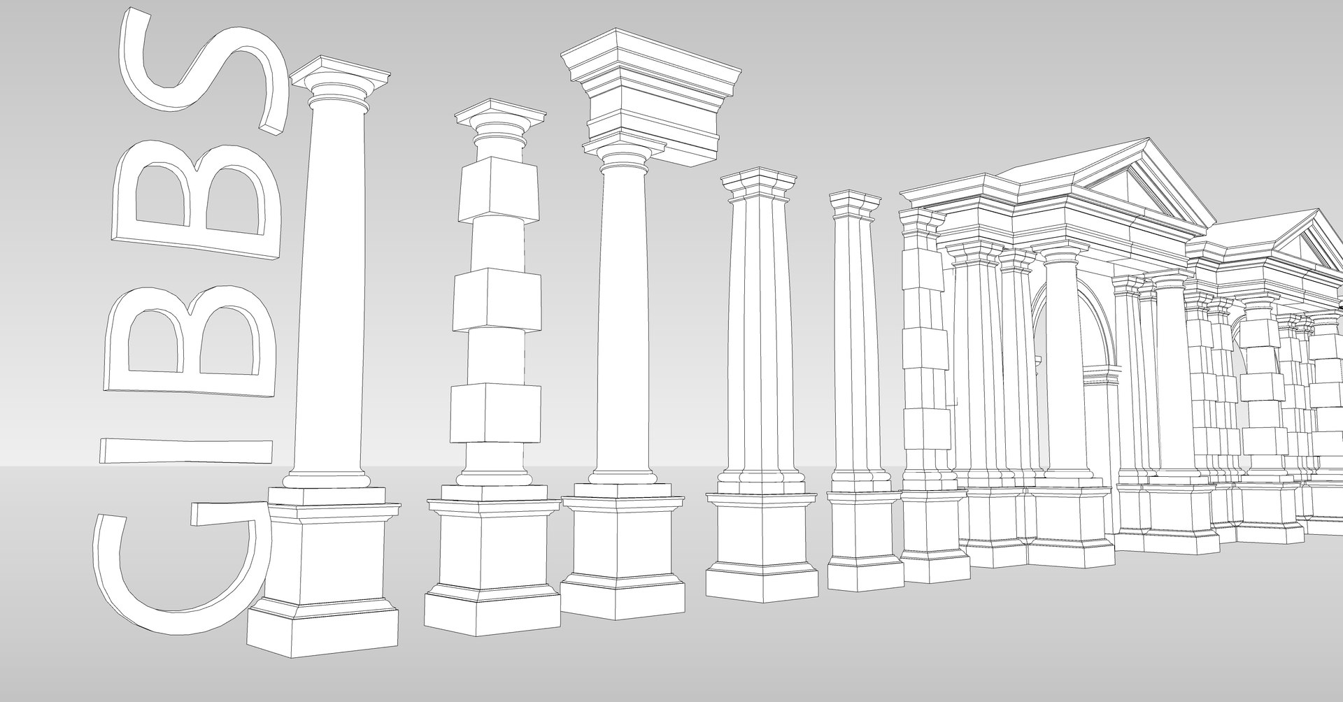 3D Tuscan Column Two Types Of Order On Vignola And Gibbs Plus Tuscan ...