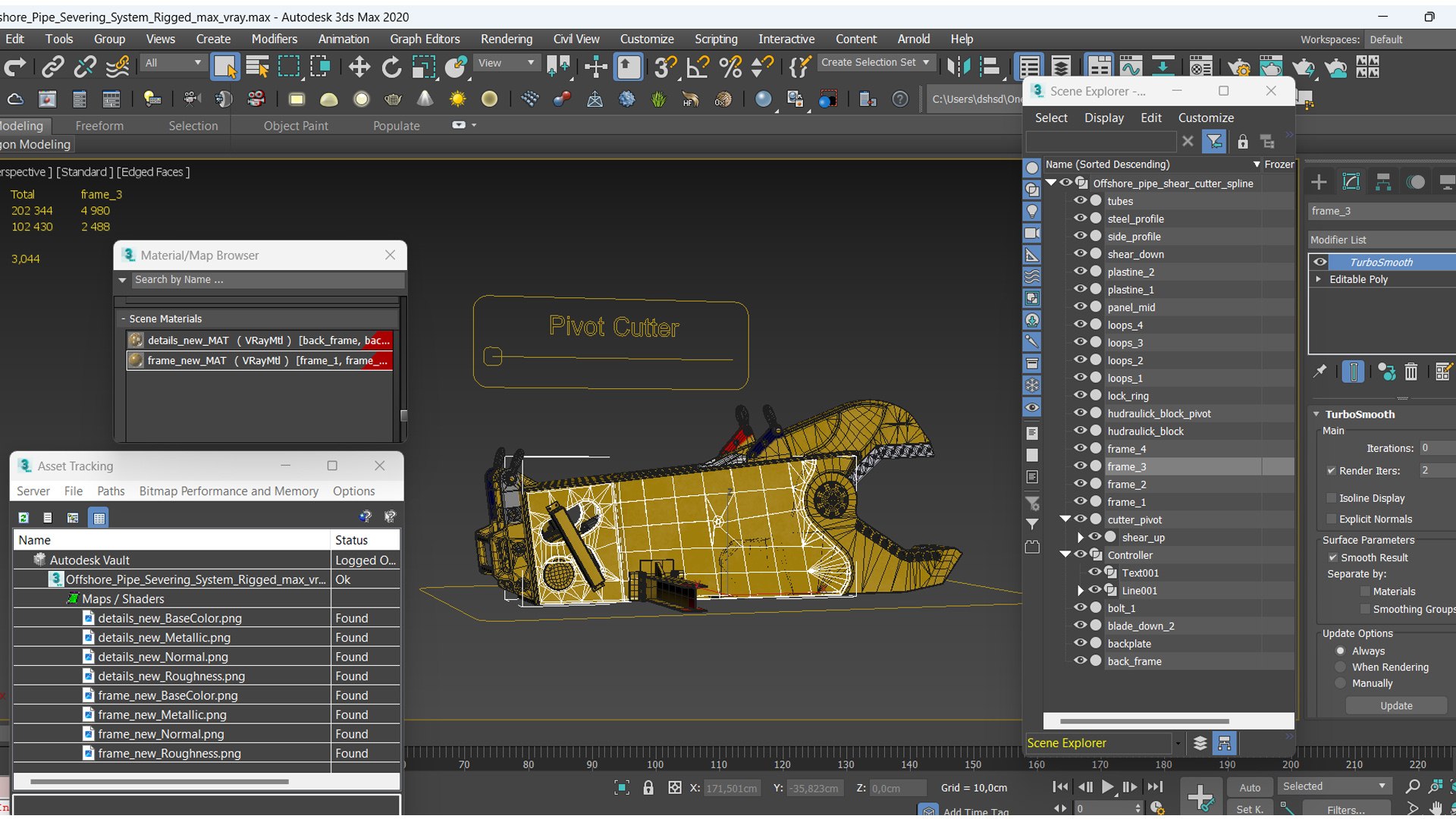 Offshore Pipe Severing System Rigged 3D - TurboSquid 2328133