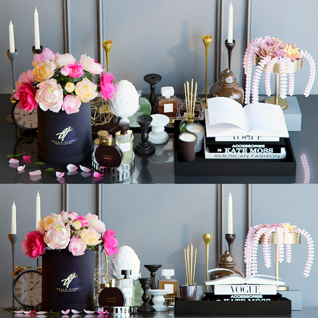 3d Max Decor Set Flowers