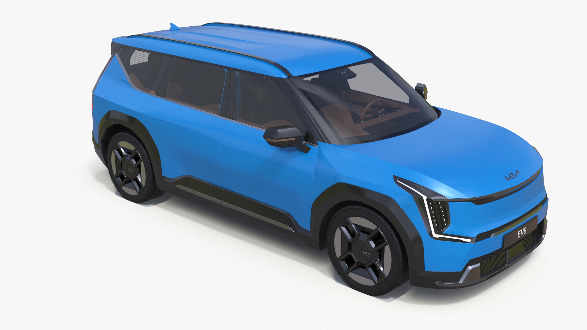 3D KIA EV9 SUV Ocean Blue Simplified Model - TurboSquid 2339764