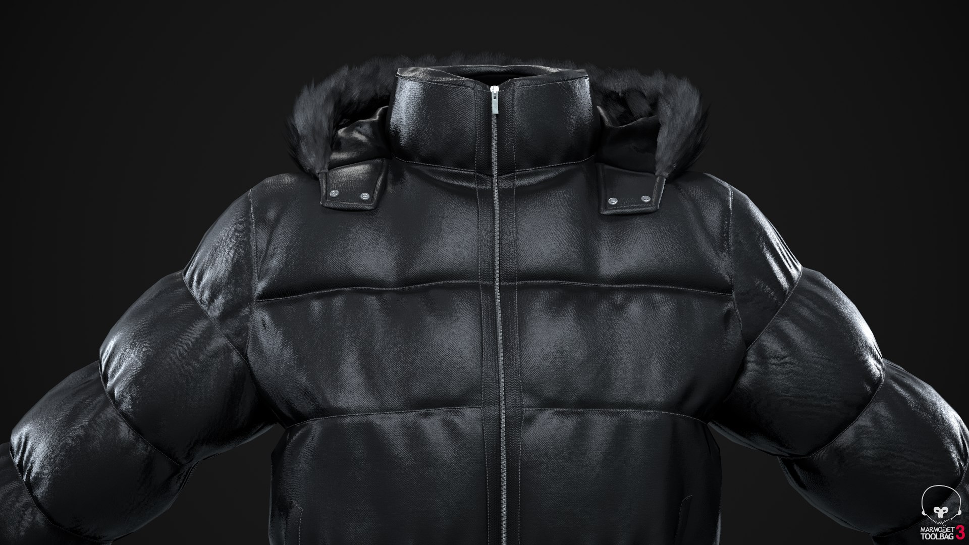 3D Black Winter Jacket - TurboSquid 1787696